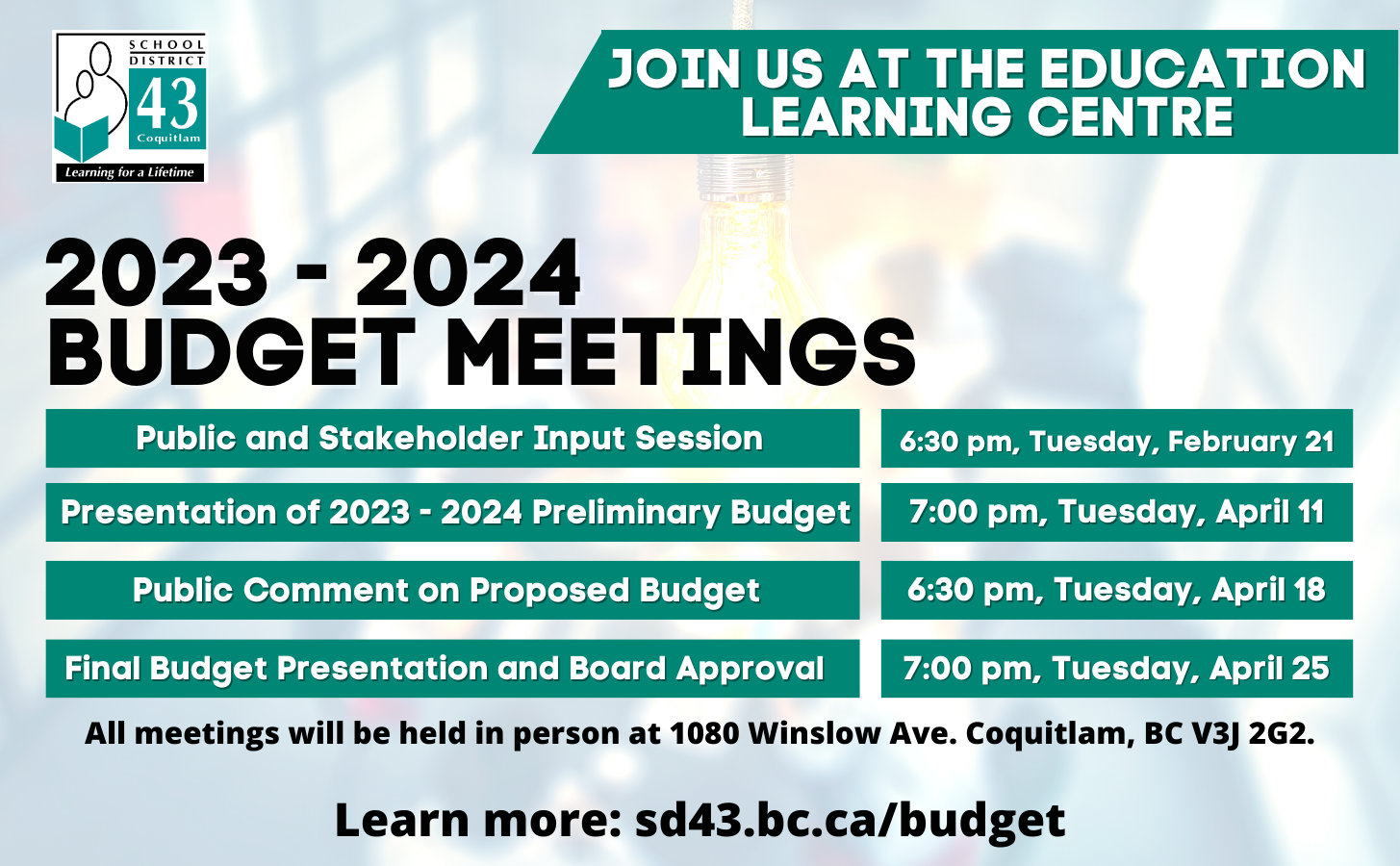 Budget 2023-2024 - School District No. 43 (Coquitlam)