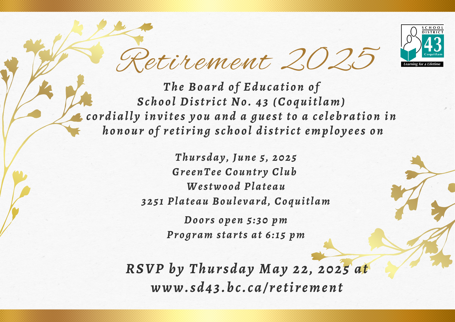 retirement - Thumbnails - School District No. 43 (Coquitlam)